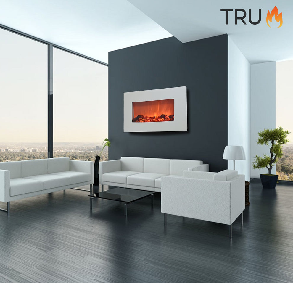 2026 TruFlame™ 36inch Wide White Wall Mounted Electric Fire
